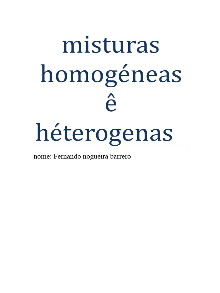 Tipos de Mezclas: Homogéneas y Heterogéneas | PDF | Mezcla | Fase (materia)
