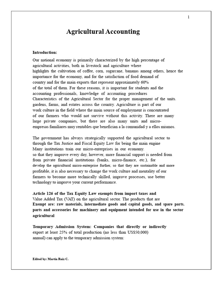 Agricultural Accounting Essentials | PDF | International Financial ...