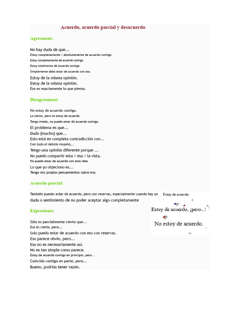Estar de Acuerdo y No Estar de Acuerdo | PDF