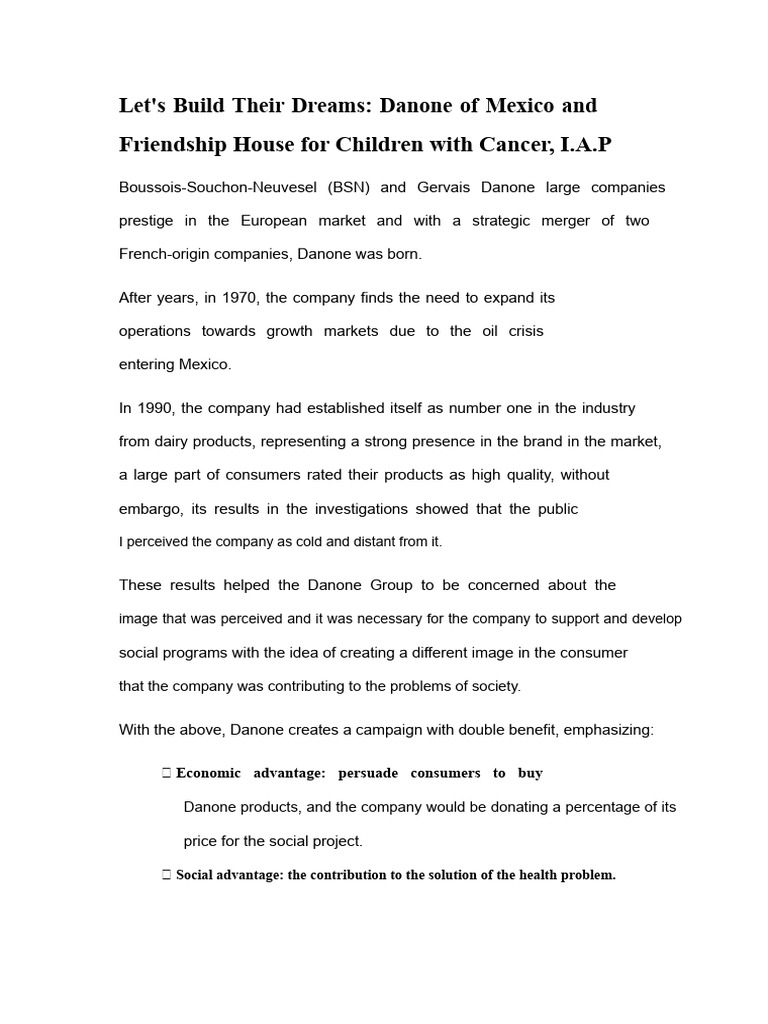 Harvard Case Study Danone de Mexico Gladys Corea | PDF | Economies