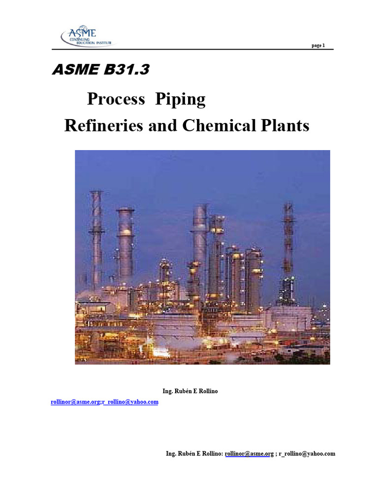 ASME B31.3 Process Piping Guide | PDF | Pipe (Fluid Conveyance) | Oil ...