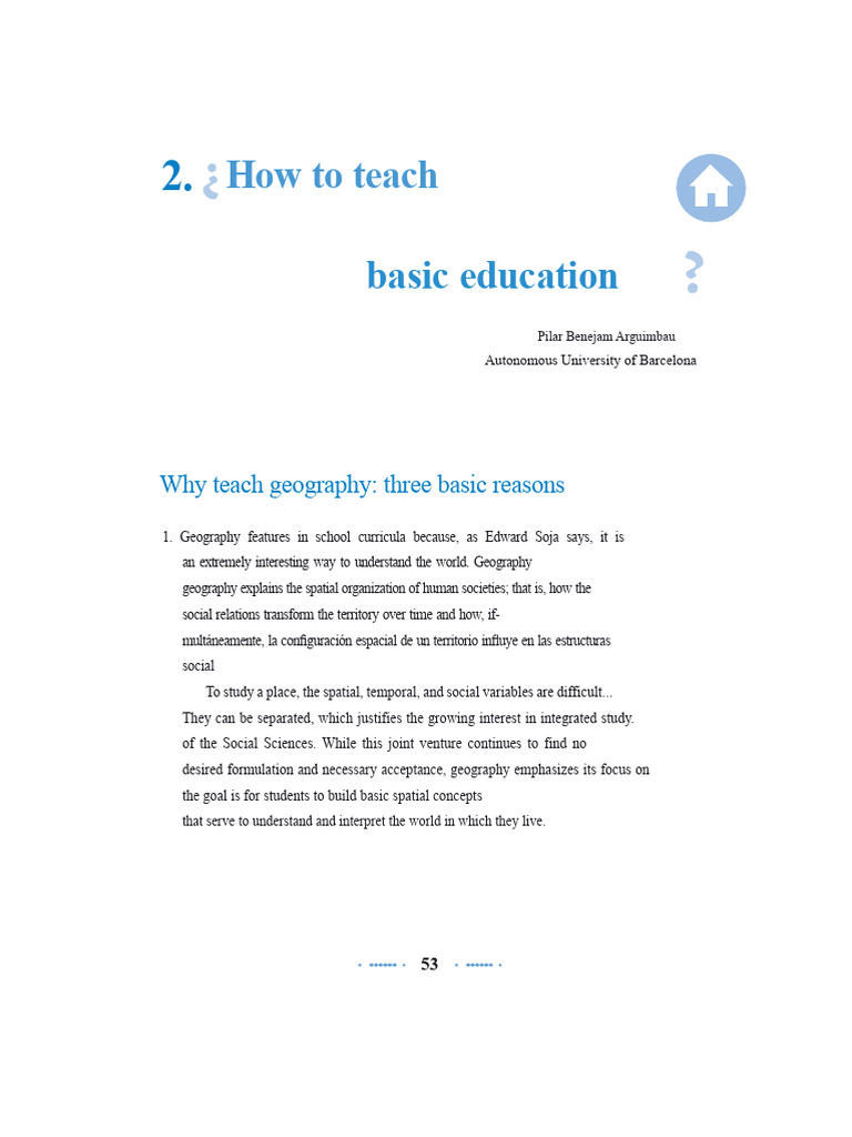 Benejam, P. (2011) - How To Teach Geography in Basic Education, Pp. 53 ...