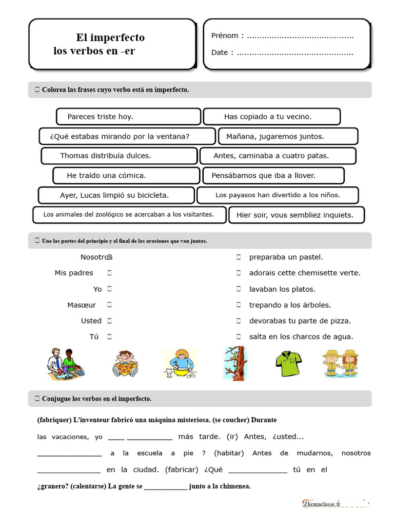 Imperfecto Ejercicios | PDF | Verbo