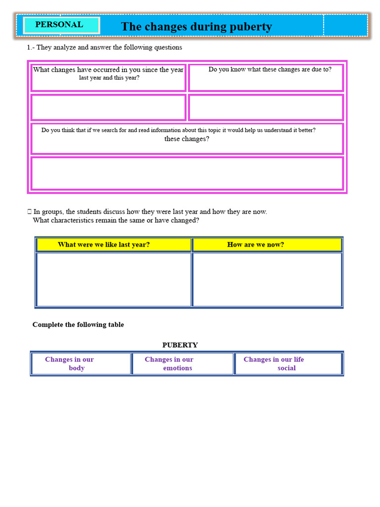 Changes during puberty | PDF | Puberty | Sexuality
