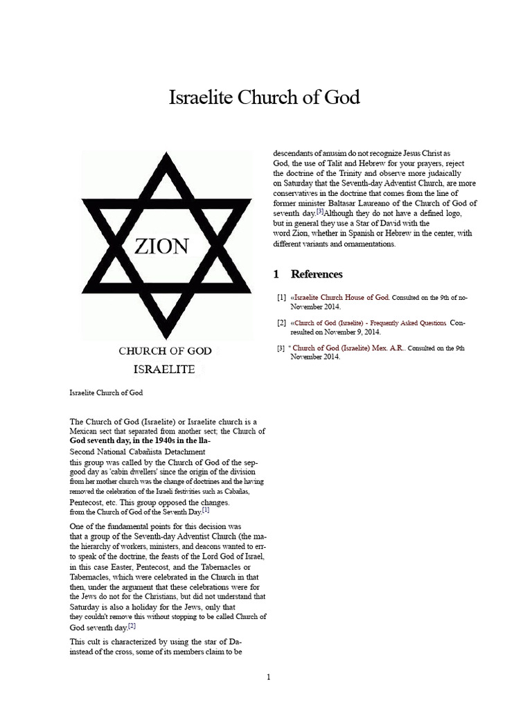Sects - Israelite Church of God | PDF | Pentecost | God