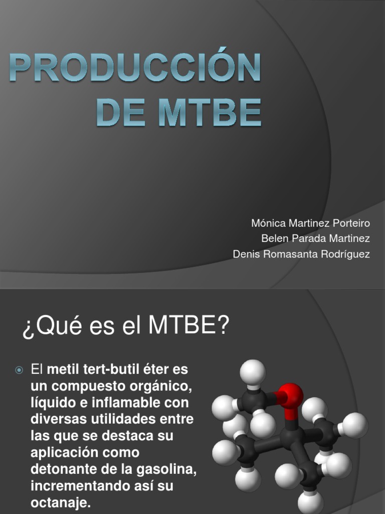 Producción de MTBE | PDF | Catálisis | Motor a reacción