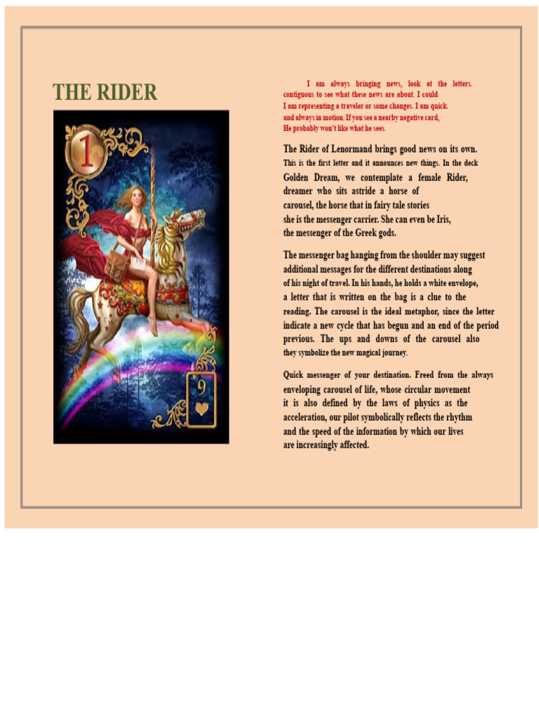 Lenormand Card Meanings Explained | PDF | Love | Moon