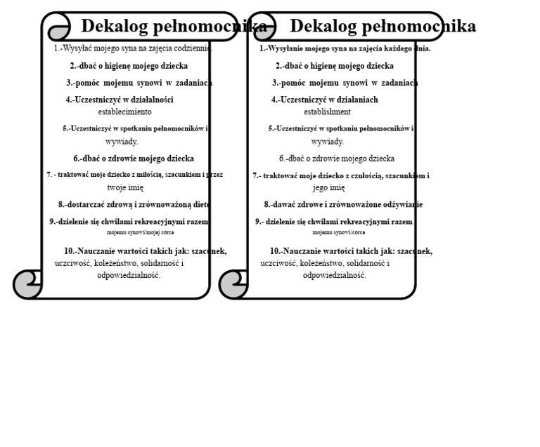 Dekalog Pełnomocnika | PDF