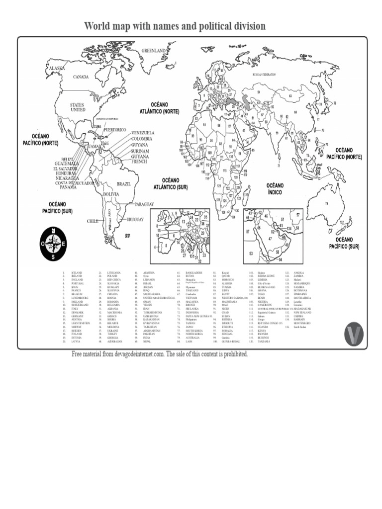 World Map With Names and Political Division | PDF | Arab World