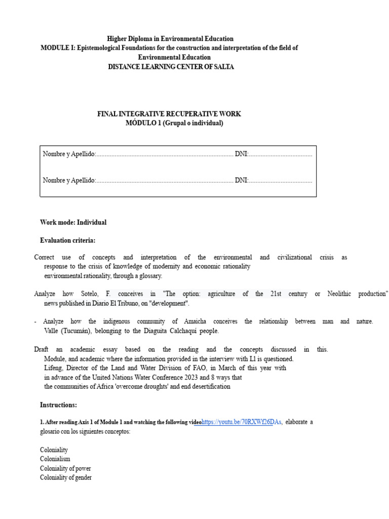 Final Recovery Integrative Work Module 1 Cedsa (1) (1) | PDF