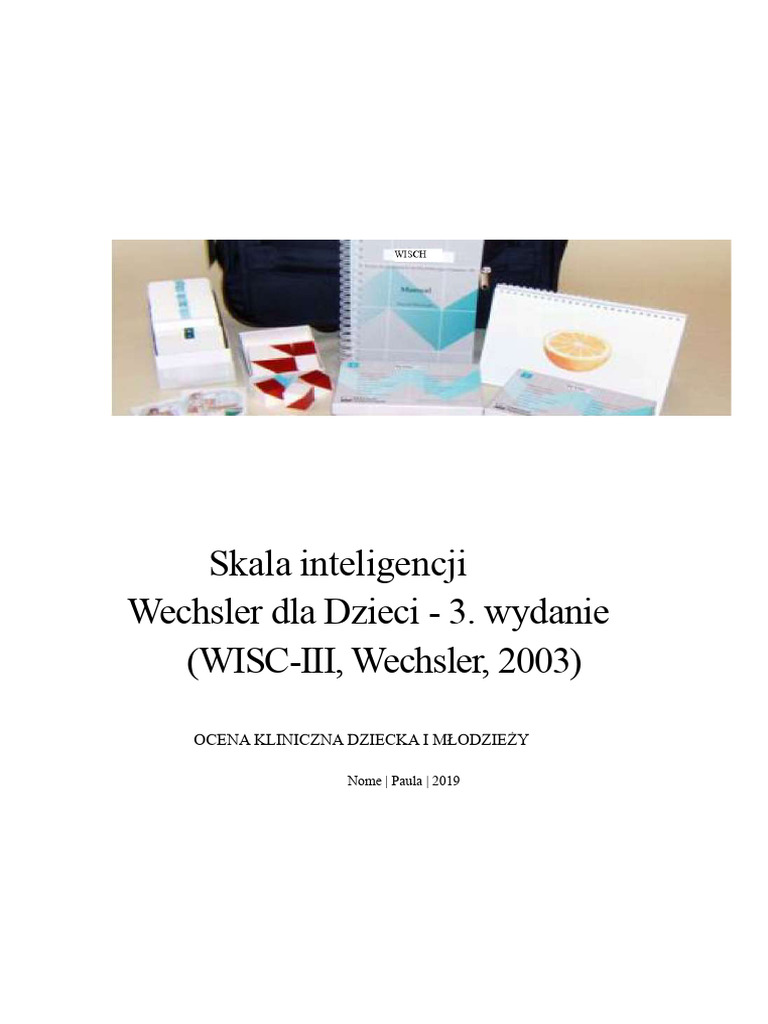 Skala Inteligencji Wechslera - 3. Edycja (WISC-III) | PDF