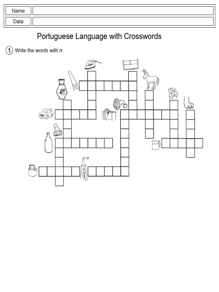 Portuguese Crossword Vocabulary Exercises | PDF | Languages | Foreign ...