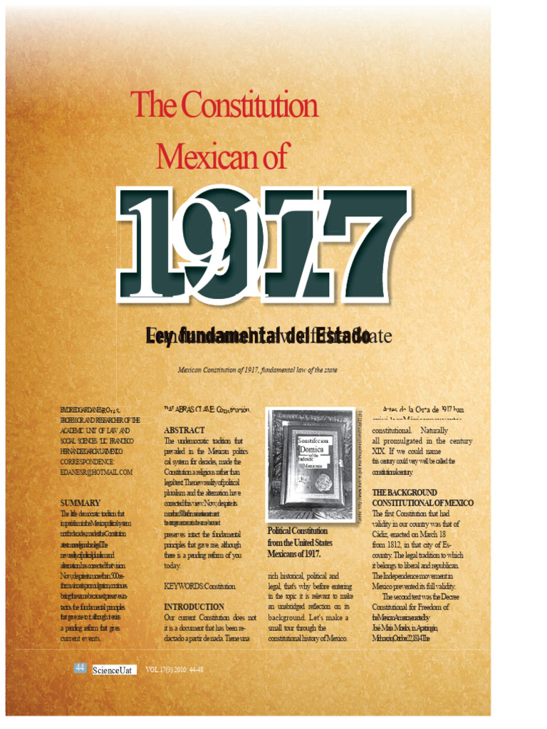 The Mexican Constitution of 1917 | PDF | Mexico | Constitution