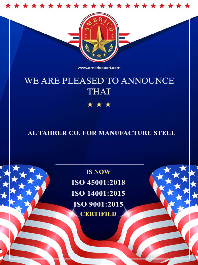 Al Taher Co. Steel Certifications | PDF