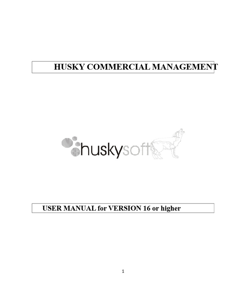 Husky Commercial Management Manual V16 | PDF | Microsoft Windows ...