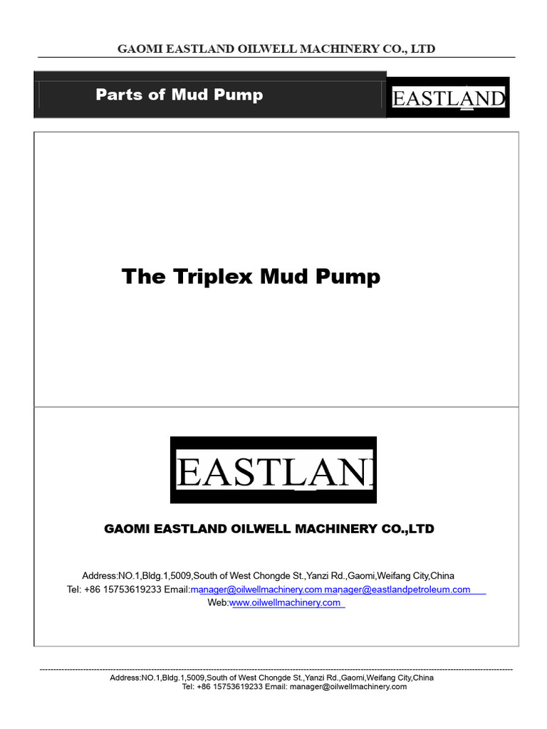 Parts of Triplex Mud Pump (1) | PDF | Pump | Piston