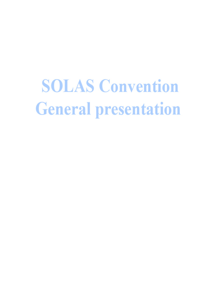 Overview of the SOLAS Convention | PDF | Dangerous Goods | Water Transport