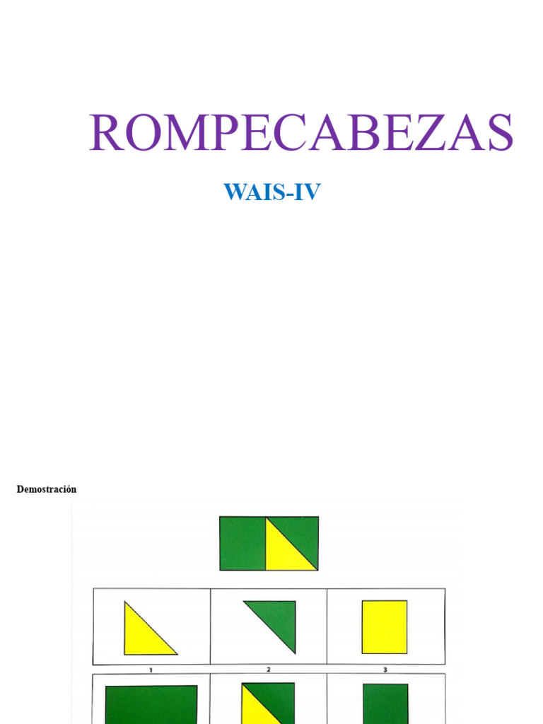 Subtest Rompecabezas Wais Iv | PDF
