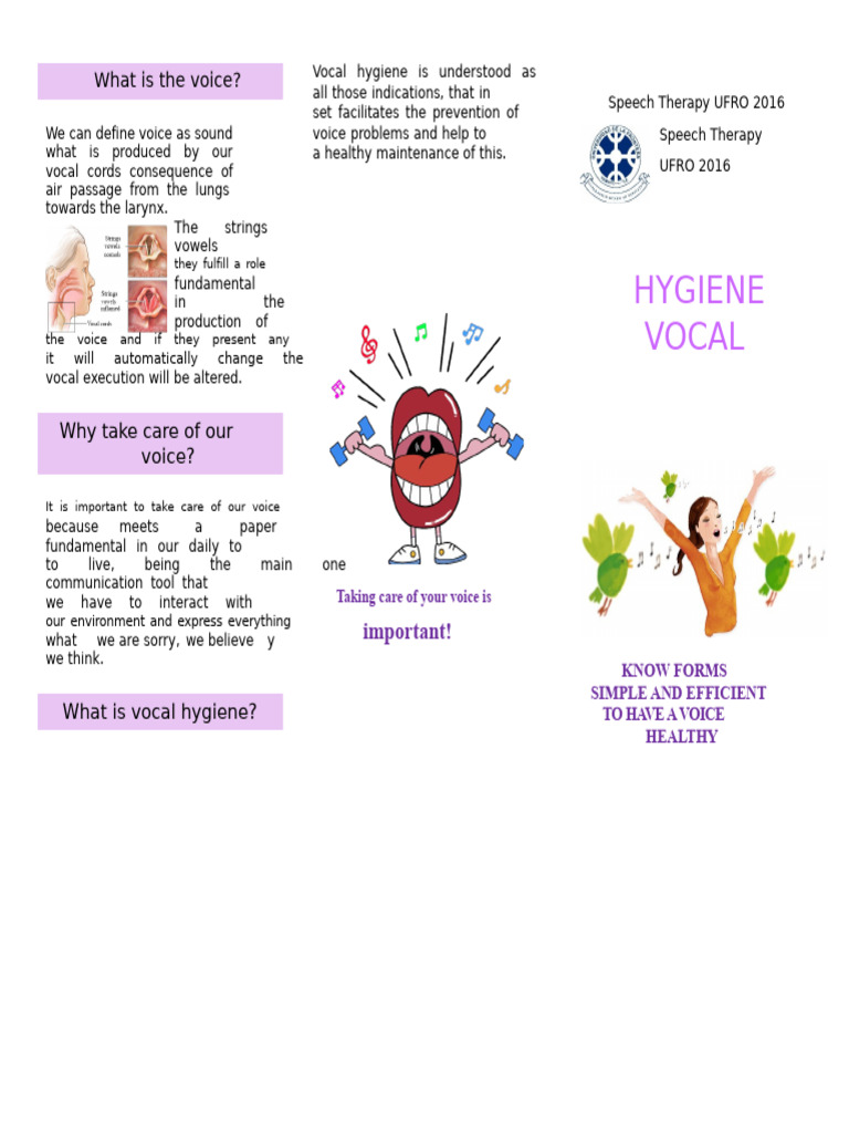 Vocal Hygiene Triptych | PDF | Human Voice | Larynx