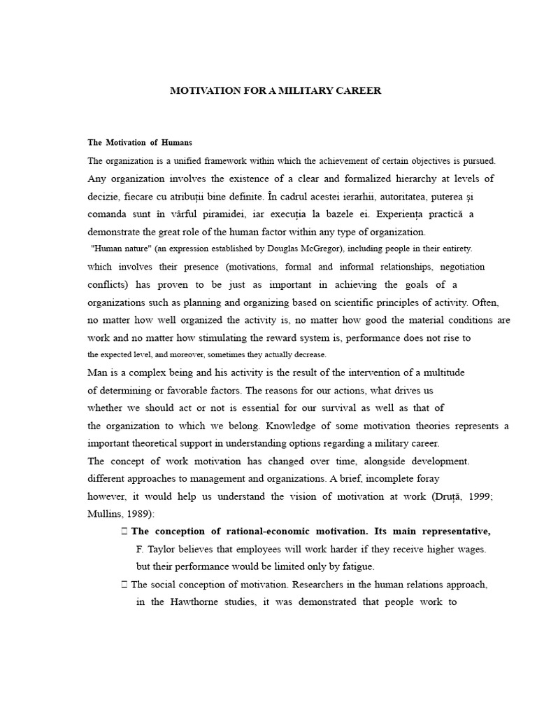 Course 2 - Motivation for a Military Career | PDF | Motivation ...