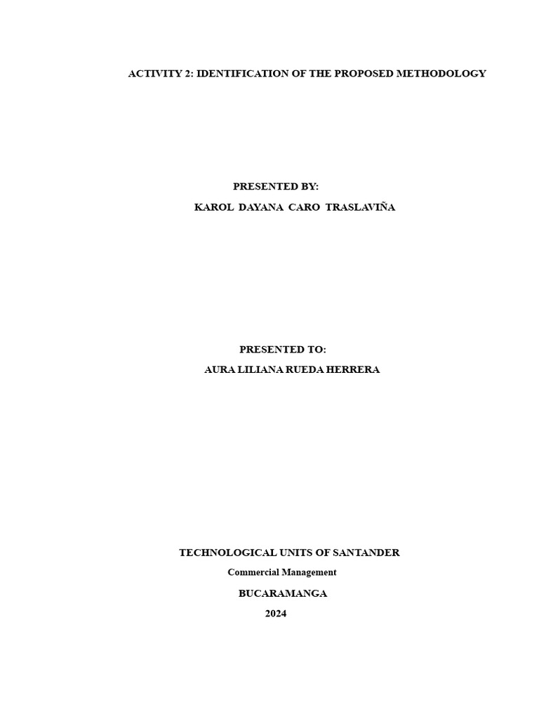 Activity 2 Identification of The Proposed Methodology | PDF ...