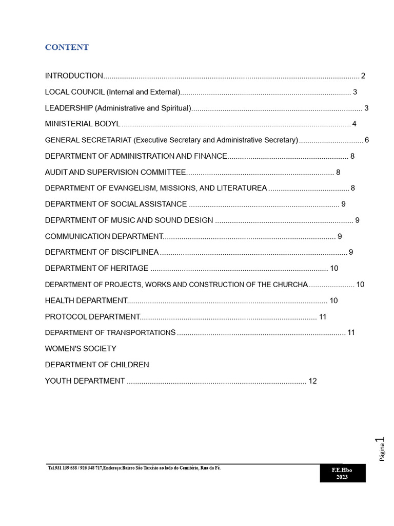 LOCAL CHURCH OPERATING MANUAL.1.4 | PDF | Pastor | Elder (Christianity)