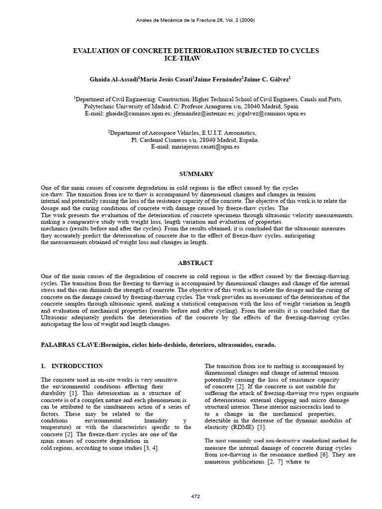 Freezing and thawing cycles in concrete | PDF | Concrete | Young's Modulus