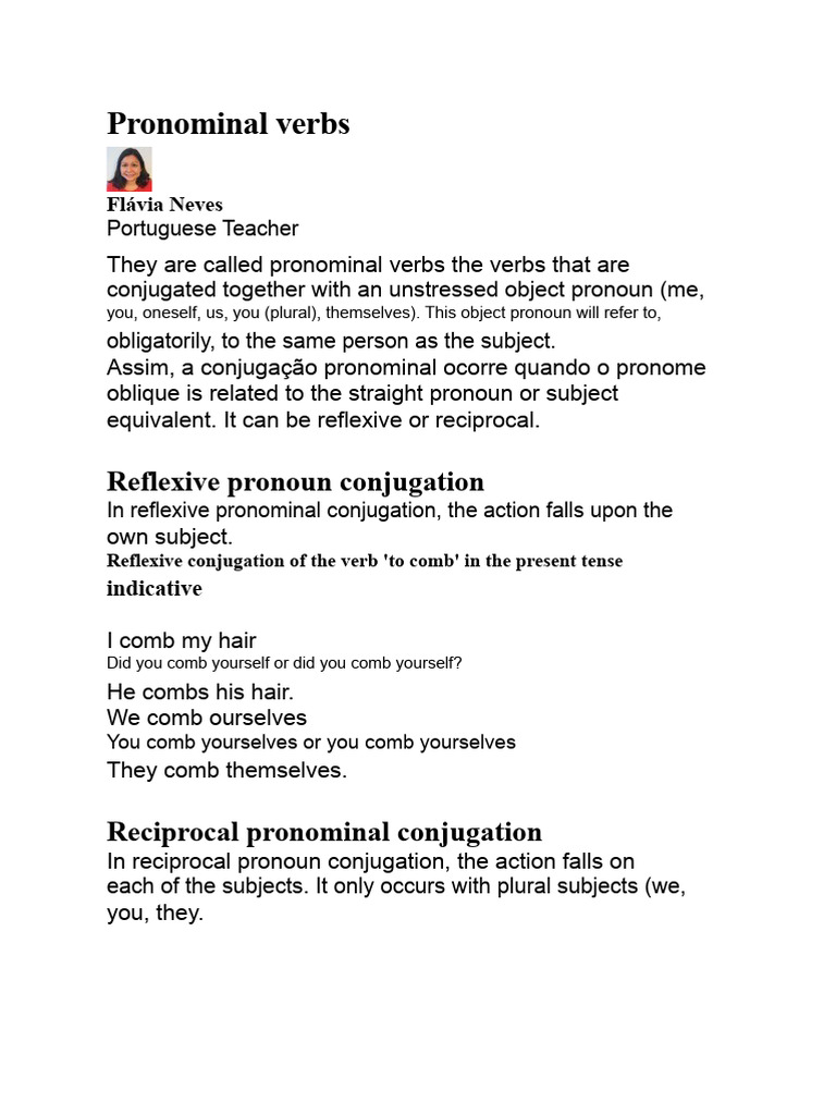 Reflexive verbs | PDF | Pronoun | Syntactic Relationships