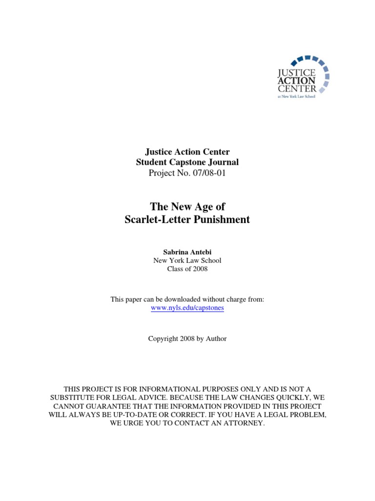 The New Age of Scarlet-Letter Punishment | PDF | Punishments | Crime ...
