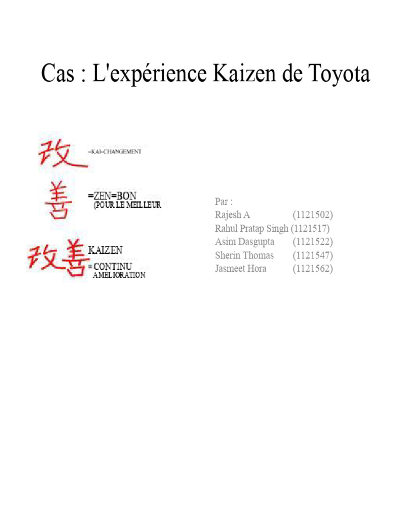 Kaizen chez Toyota : Amélioration continue | PDF | Économie