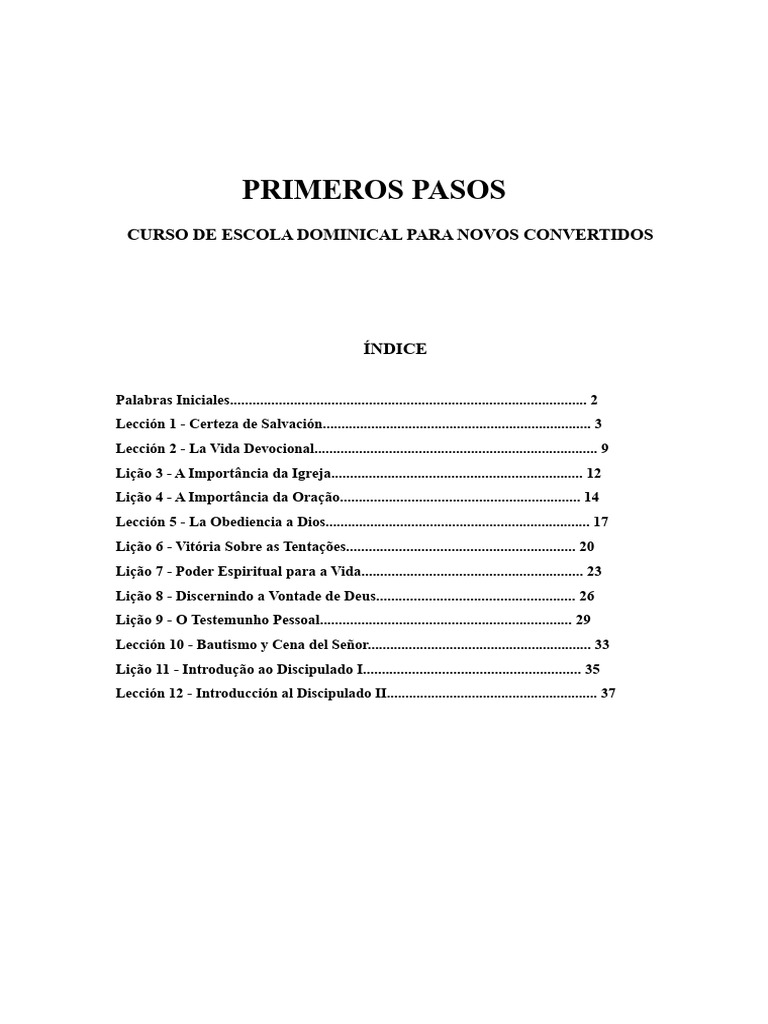 e b d Primeros Pasos | PDF | Oración | Iglesia cristiana