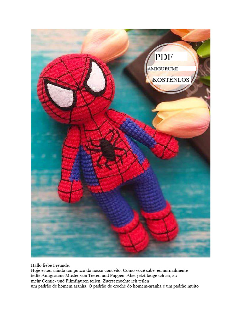 PDF Häkel Spider-Man Kouki Amigurumi Rezept kostenlos (1) | PDF