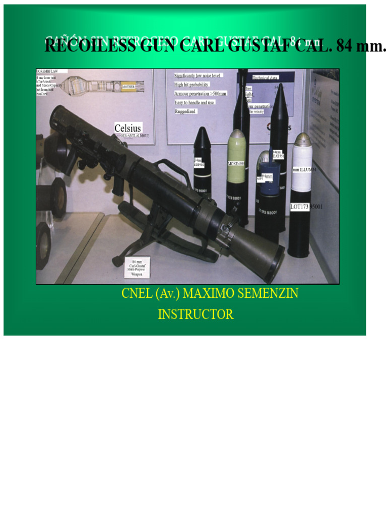 Recoilless Cannon Carl Gustaf Cal | PDF | Military Forces | Firearms