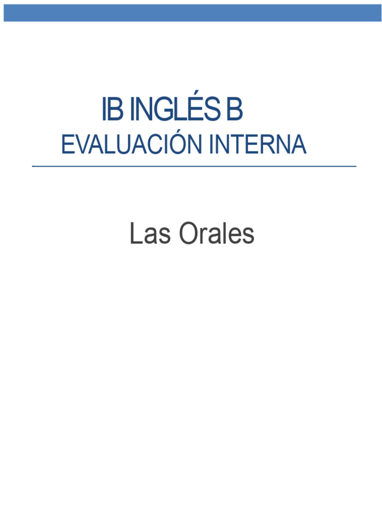 Presentación de IOA HL de Inglés B | PDF | Comunicación humana