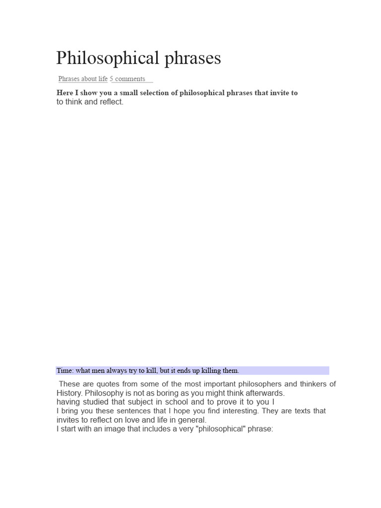 Philosophical Phrases | PDF | Plato