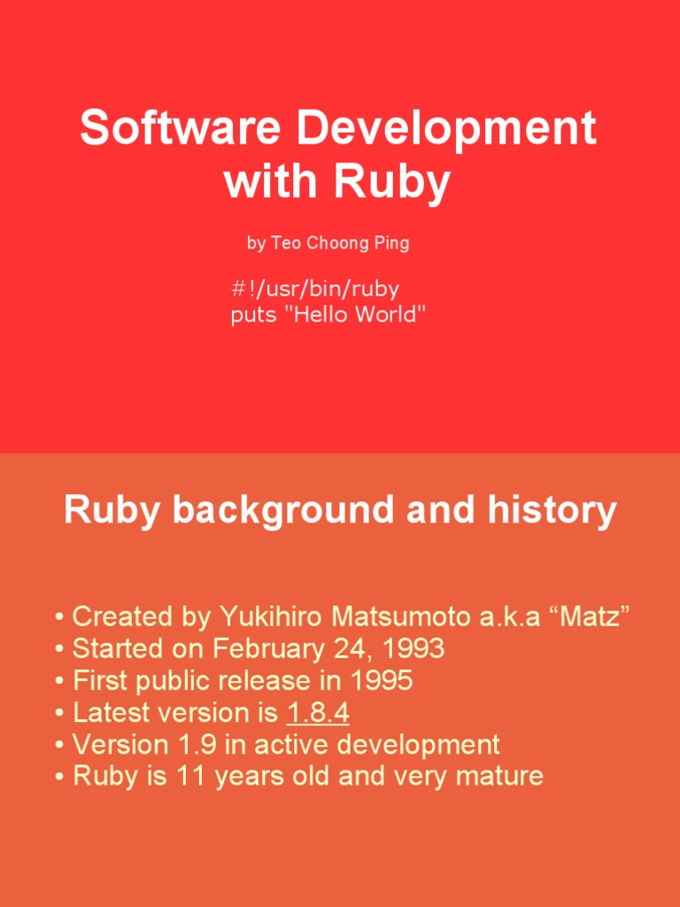 Foss Ruby Software Development | PDF | Ruby (Programming Language ...