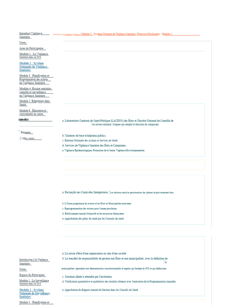 Vigilance Sanitaire : Modules et Planification | PDF | Planification