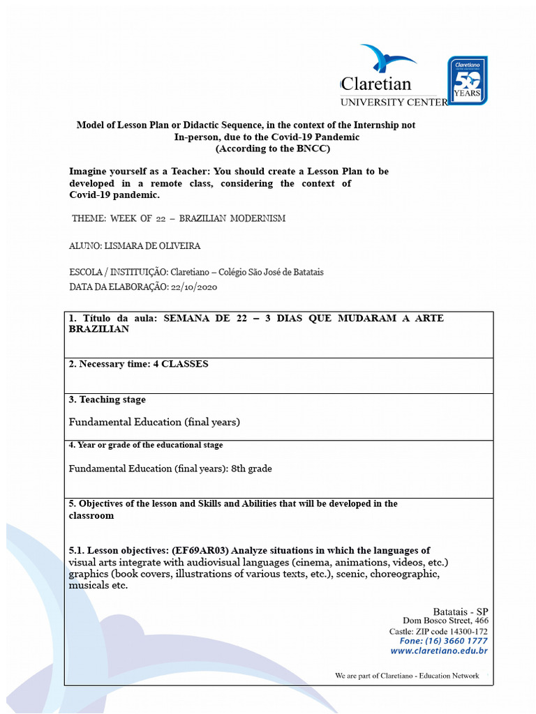 8th Grade Lesson Plan Lismara | PDF | Lesson Plan | Knowledge