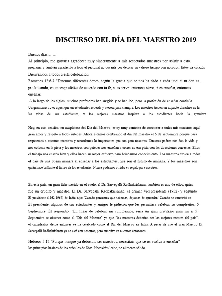 Celebración del Día del Maestro 2019 | PDF | Enseñando | Jesús
