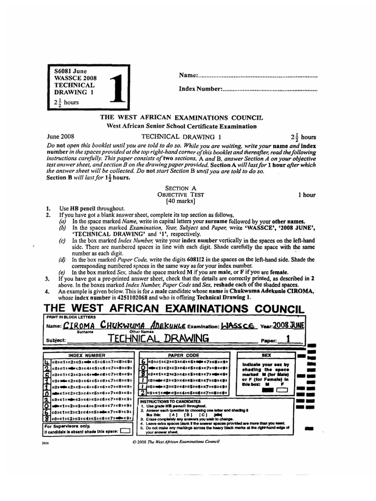 Cómo Obtener Preguntas WAEC Dibujo Técnico | PDF