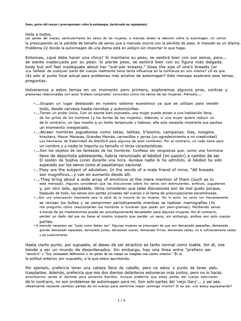 Partes Del Cuerpo y Aumento Del Tamaño de Los Senos Con EFT | PDF | Las ...
