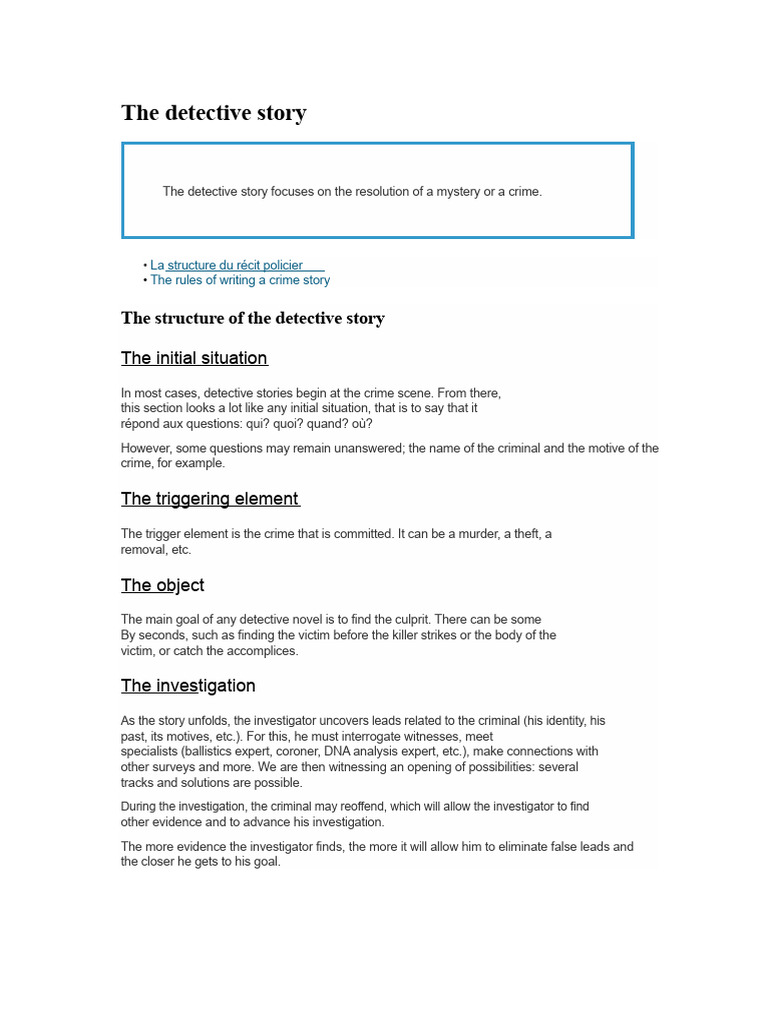 note_the_police_story | PDF | Detective | Detective Fiction