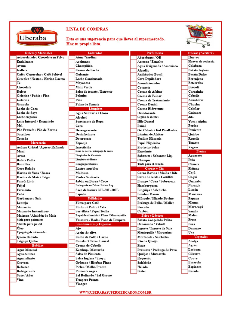 Lista de Compras | PDF | Cocina | Alimentos