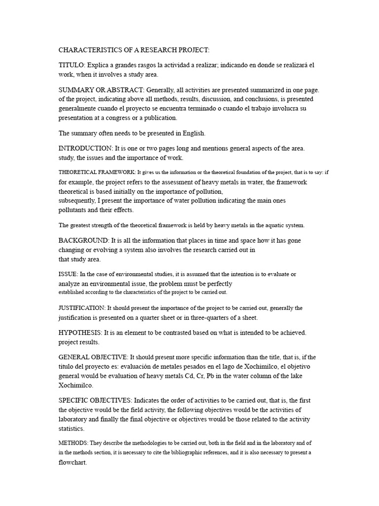 CHARACTERISTICS OF A RESEARCH PROJECT | PDF | Abstract (Summary ...