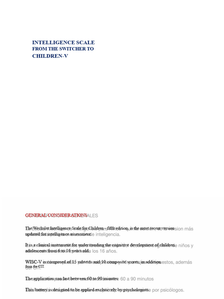 WISC V Introduction and Application - 240429 - 160001 | PDF | Wechsler ...