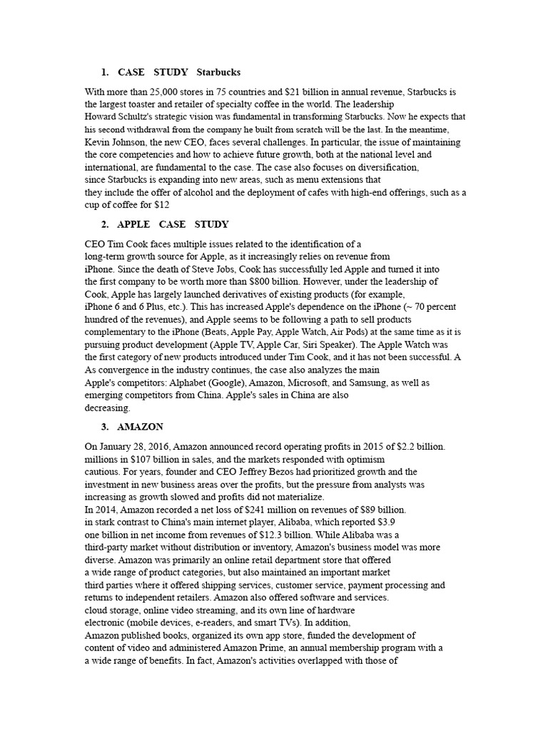 Harvard Business Case Studies | PDF | Apple Inc. | Starbucks