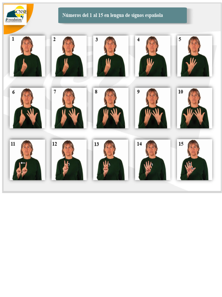 Números 1-30 en lengua de signos española | PDF