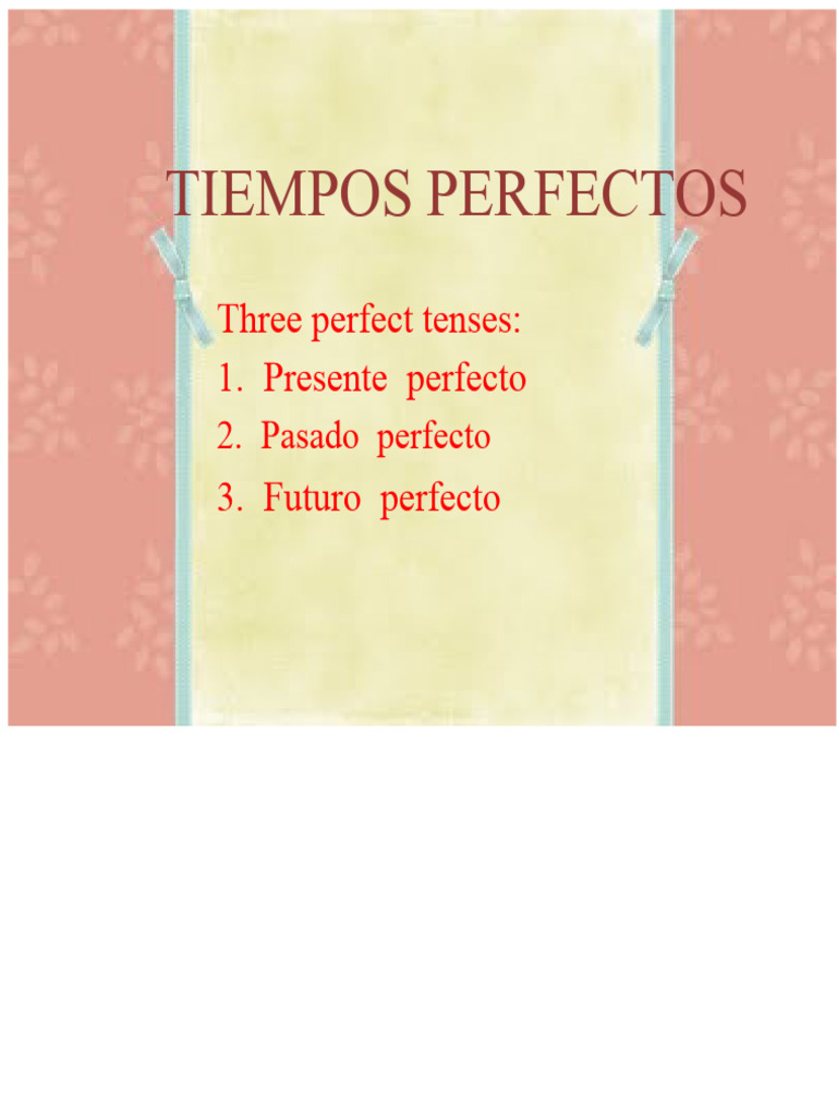 Tiempos Perfectos | PDF