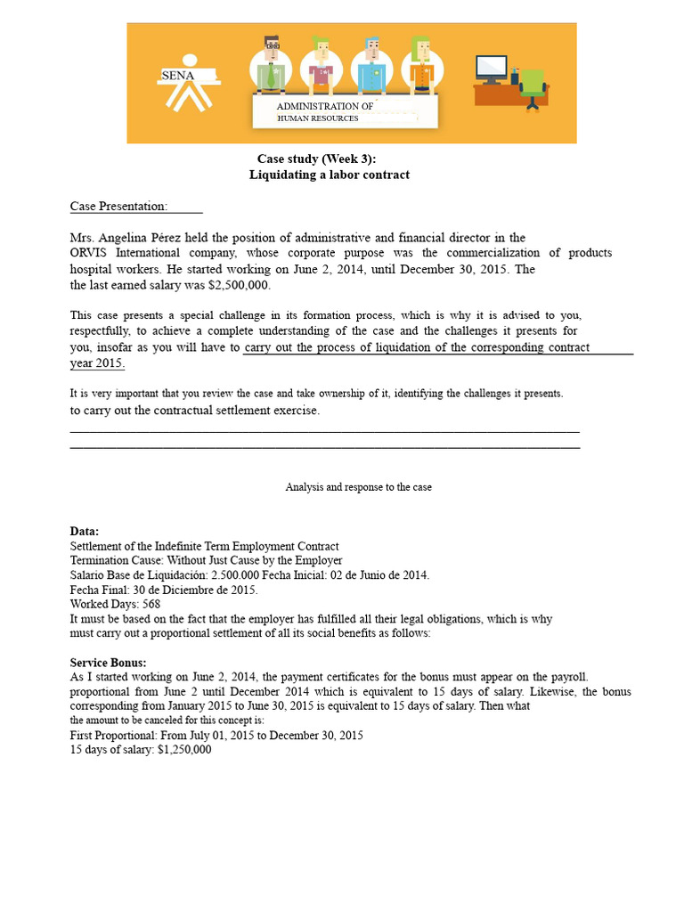 Case Study 3 Settlement of An Employment Contract - Robinson Altamirano ...