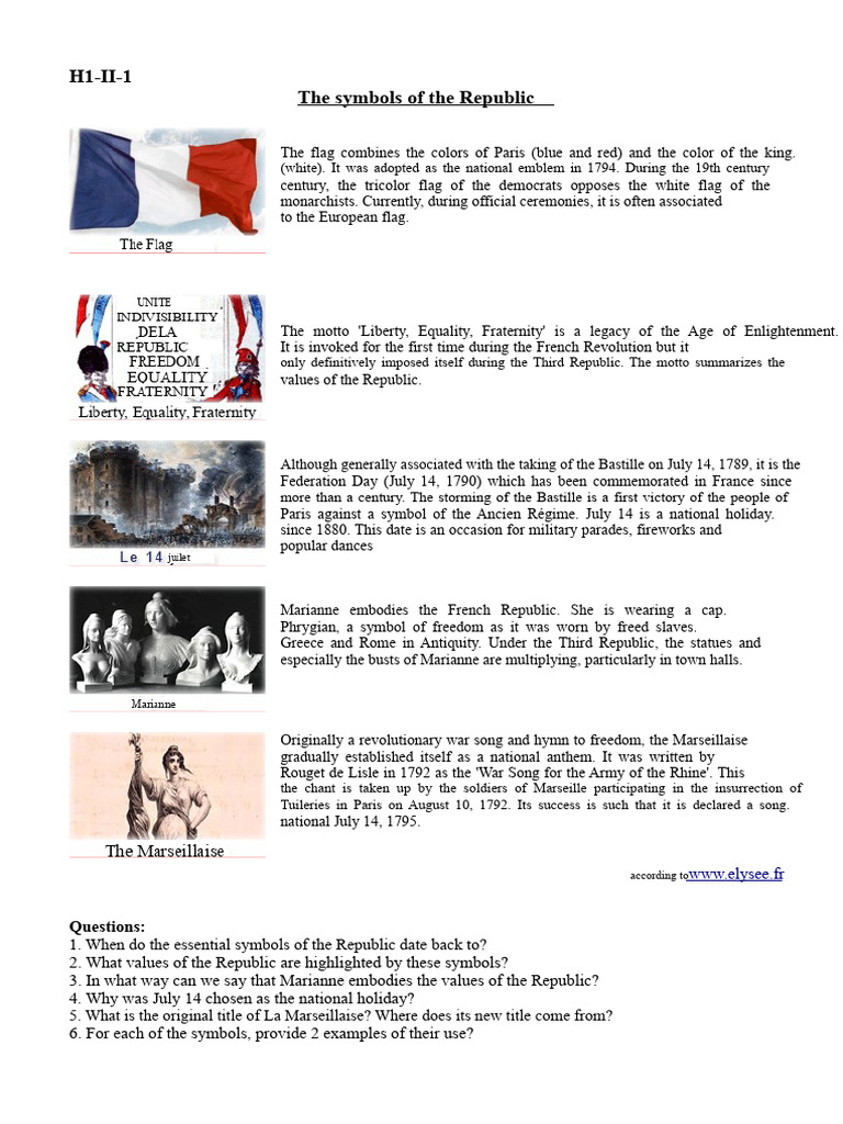 Symbols of the French Republic Explained | PDF | La Marseillaise | France